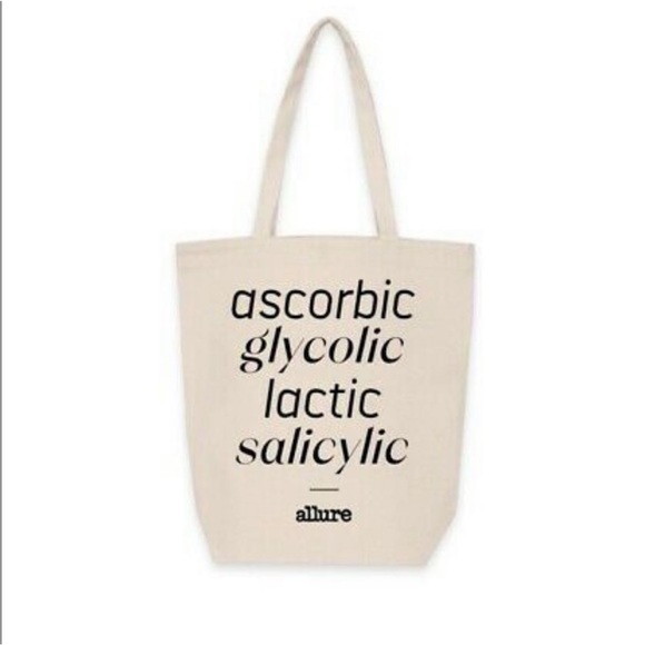 Allure | Bags | Allure Exclusive Canvas Tote Bag Ascorbic Glycolic ...